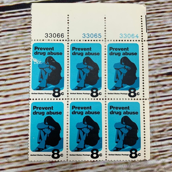 Design | Vintage Us Postage Stamps Sheet Prevent Drug Abuse 8 Cent ...